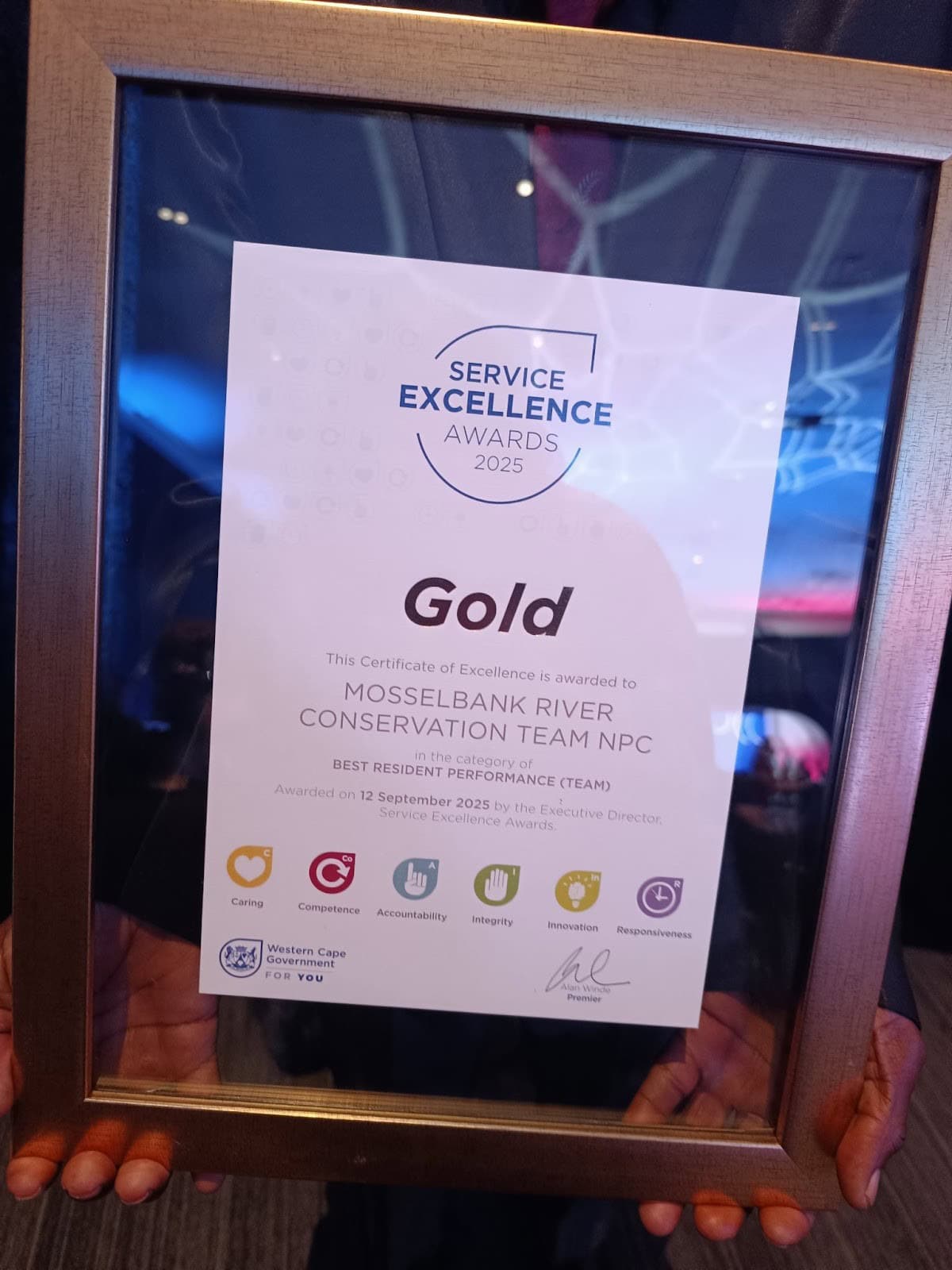 Gold for Mosselbank River Conservation Team - Garden Cities